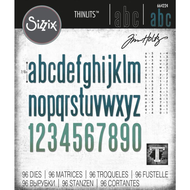 Alphanumeric classic lowercase die set from Tim Holtz / Sizzix