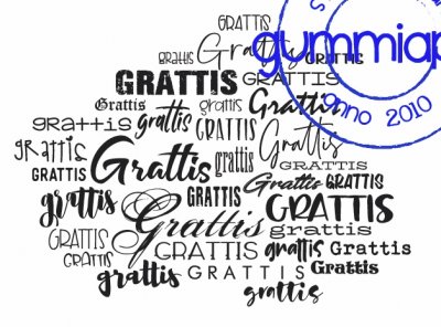 Grattis bakgrund Kollagestämpel från Gummiapan 9,5*7 cm