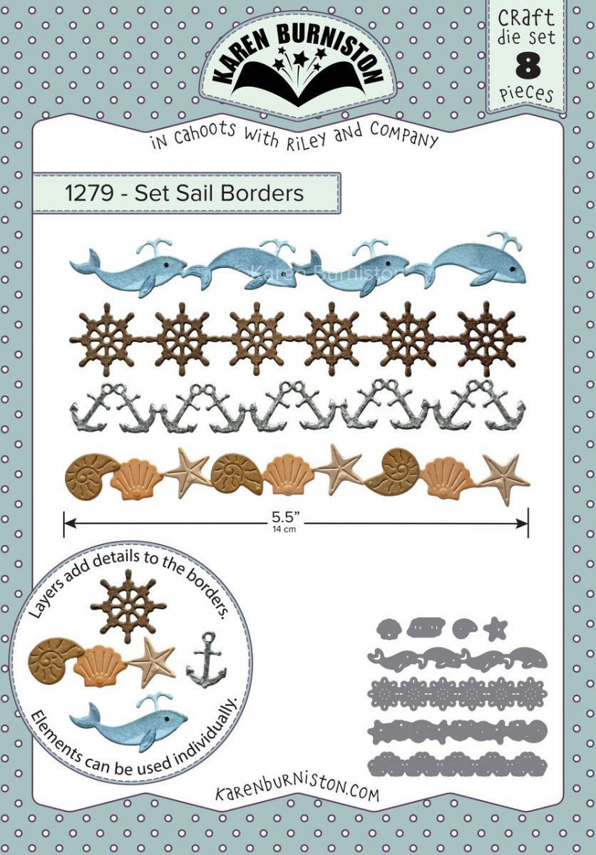 SET SAIL border die set - Stansmallar med havstema från Karen Burniston