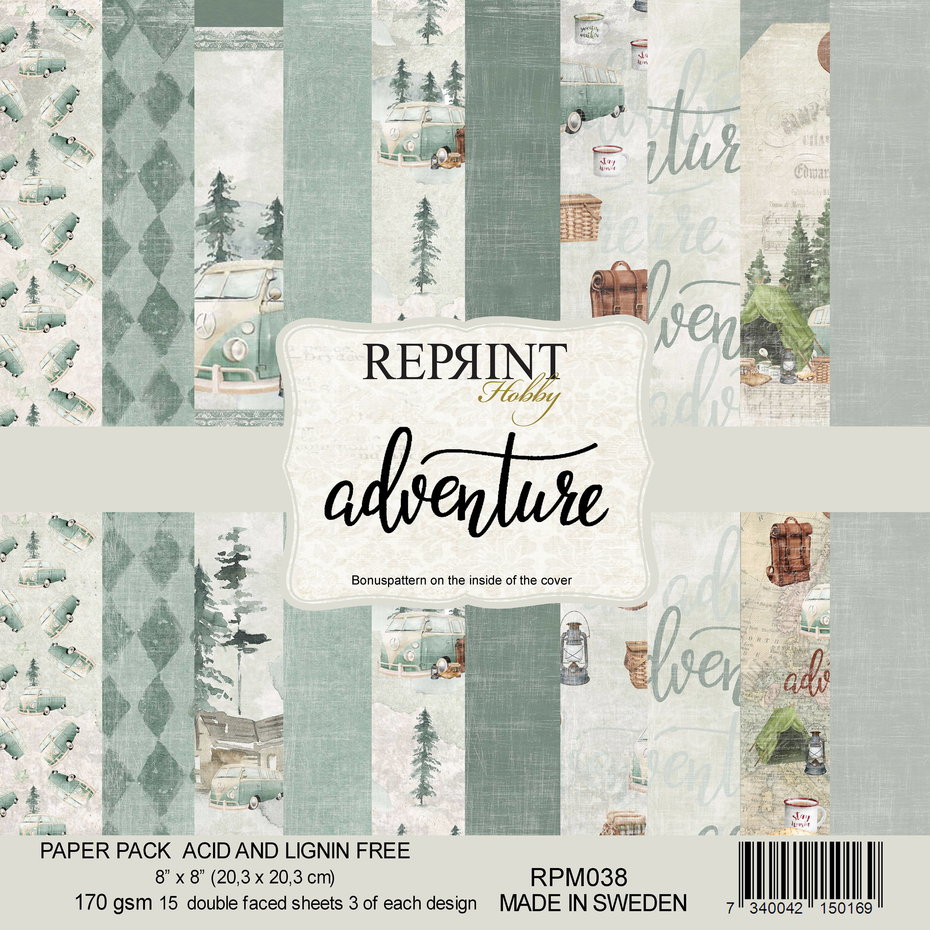 Adventure 8x8 Inch Paper Pack - Mönsterpapper med skogs- och naturtema ...