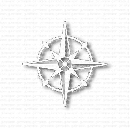 KOMPASSROSstansmall från Gummiapan ca 5,1x5,1 cm