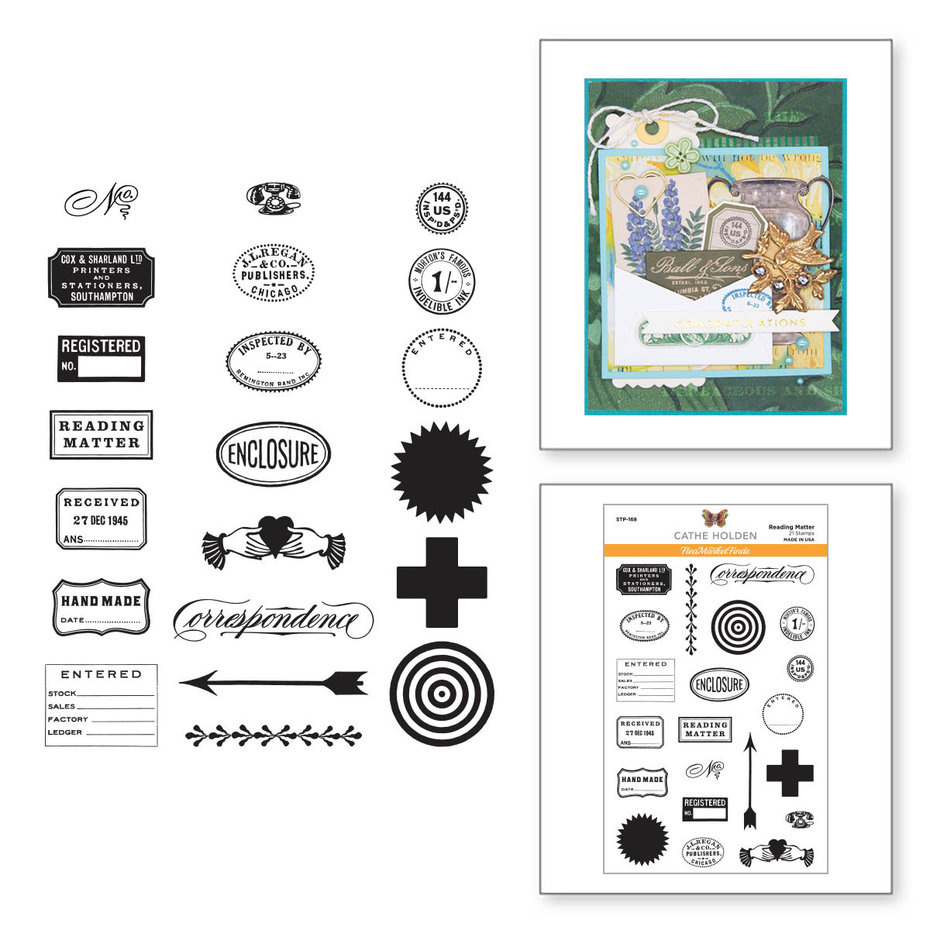 READING MATTERS clear stamp set - Stämpelset med etikettformer m m från ...