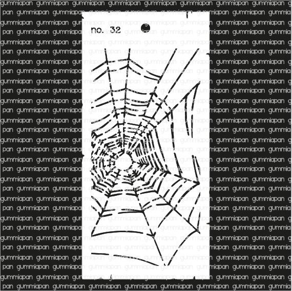 Spiderweb or cobweb stencil 32 from Gummiapan 10x21 cm