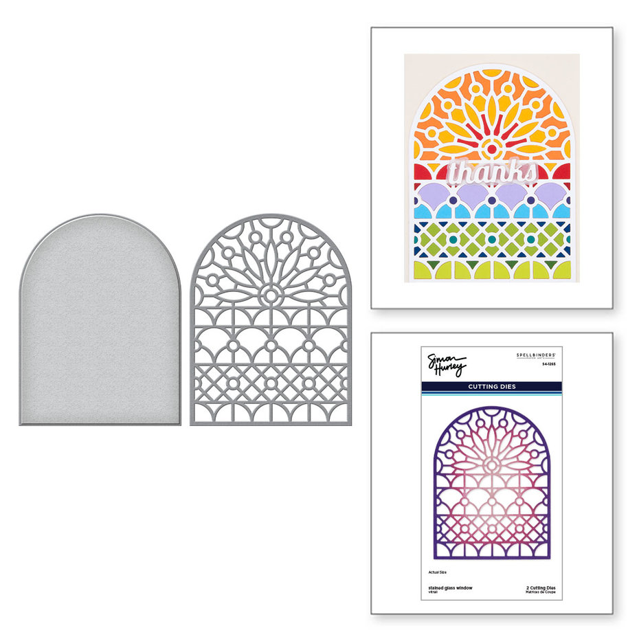 Stained Glass Window Etched Dies from Spellbinders ca 10x13 cm